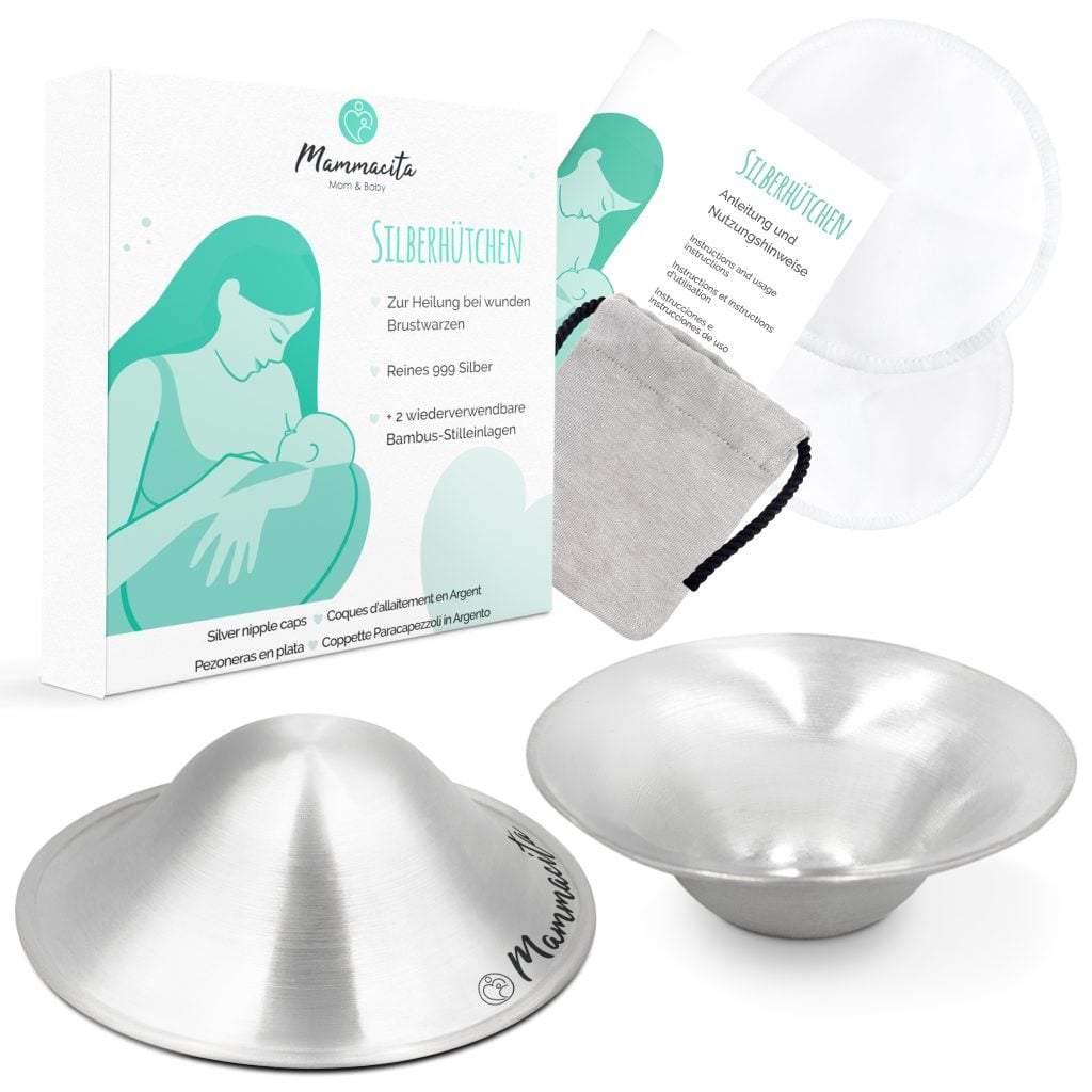 Silber Stillhütchen zum Pflegen der Brustwarzen beim Stillen